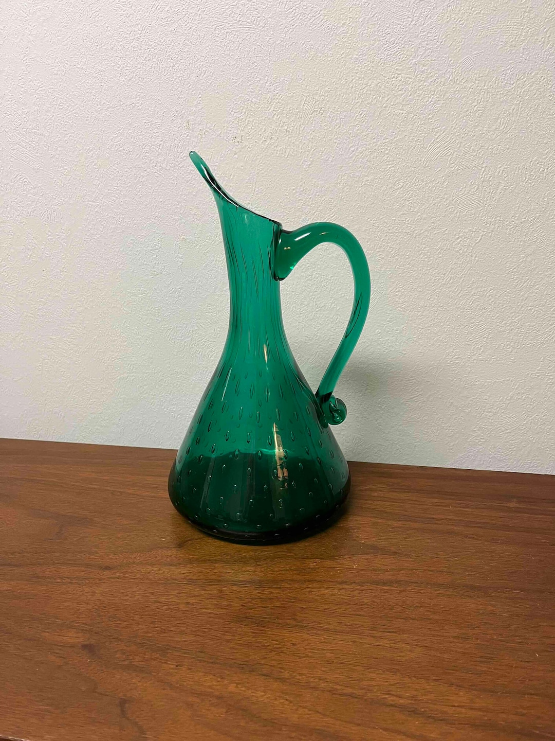 Vintage Rainbow Art Glass Sutton Green Air Trap Bubble Pitcher - Etsy
