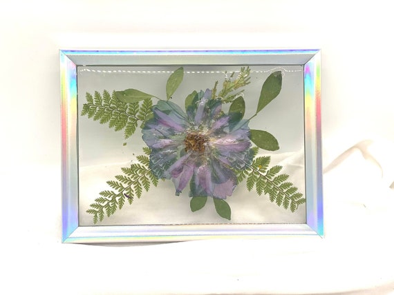 Flower Frame Real Sunflower Preserved in Resin Holographic - Etsy