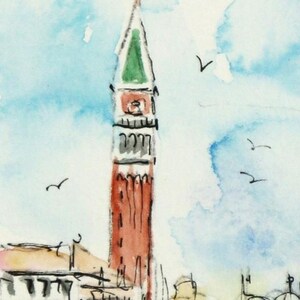 Original Watercolor With Venice - Original Painting Venice Bookmark ...