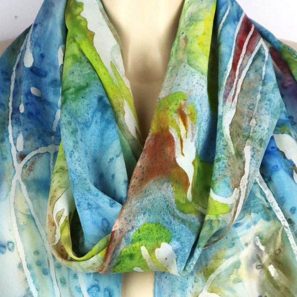 Hand Painted Silk Scarf - Etsy