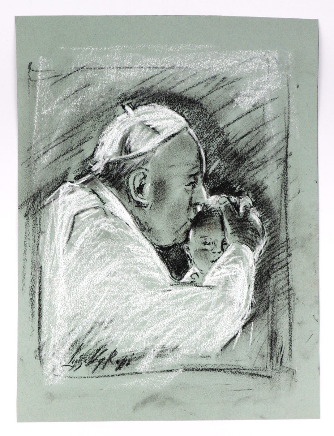 Pope Francis Original Charcoal Portrait - Original Pope Francis Drawing ...