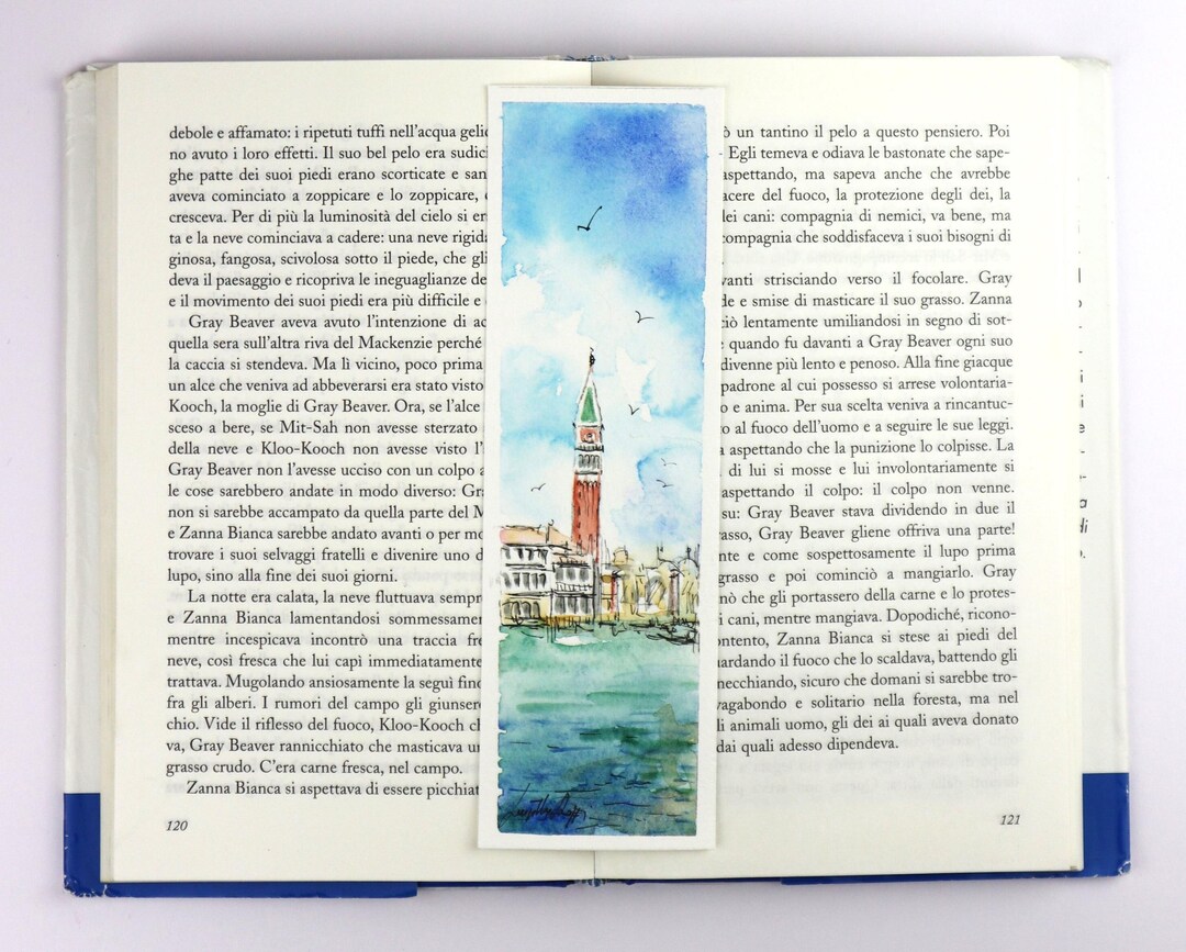 Original Watercolor With Venice - Original Painting Venice Bookmark ...