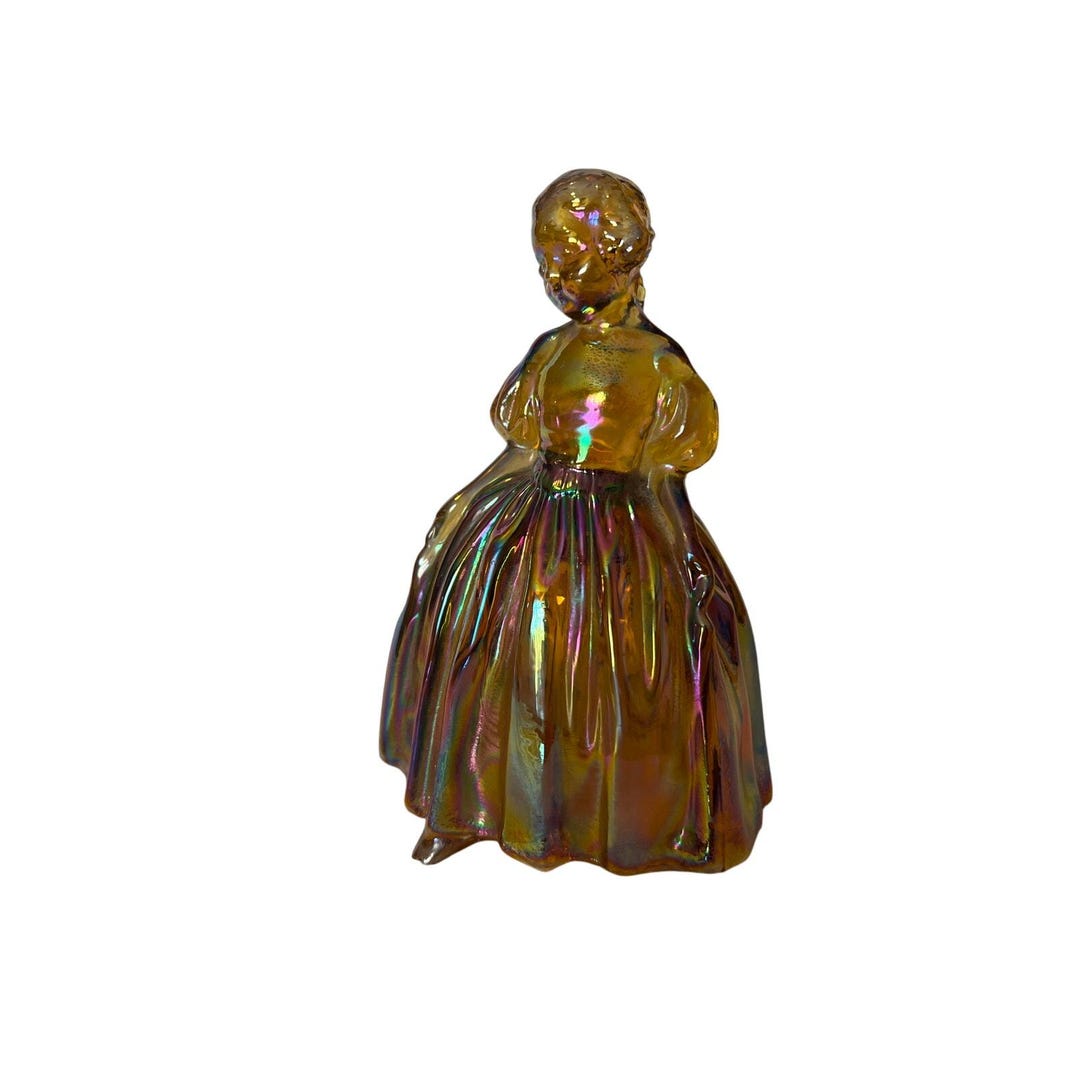 MCM Marigold Carnival Glass Lady Figurine - Vintage! - Etsy