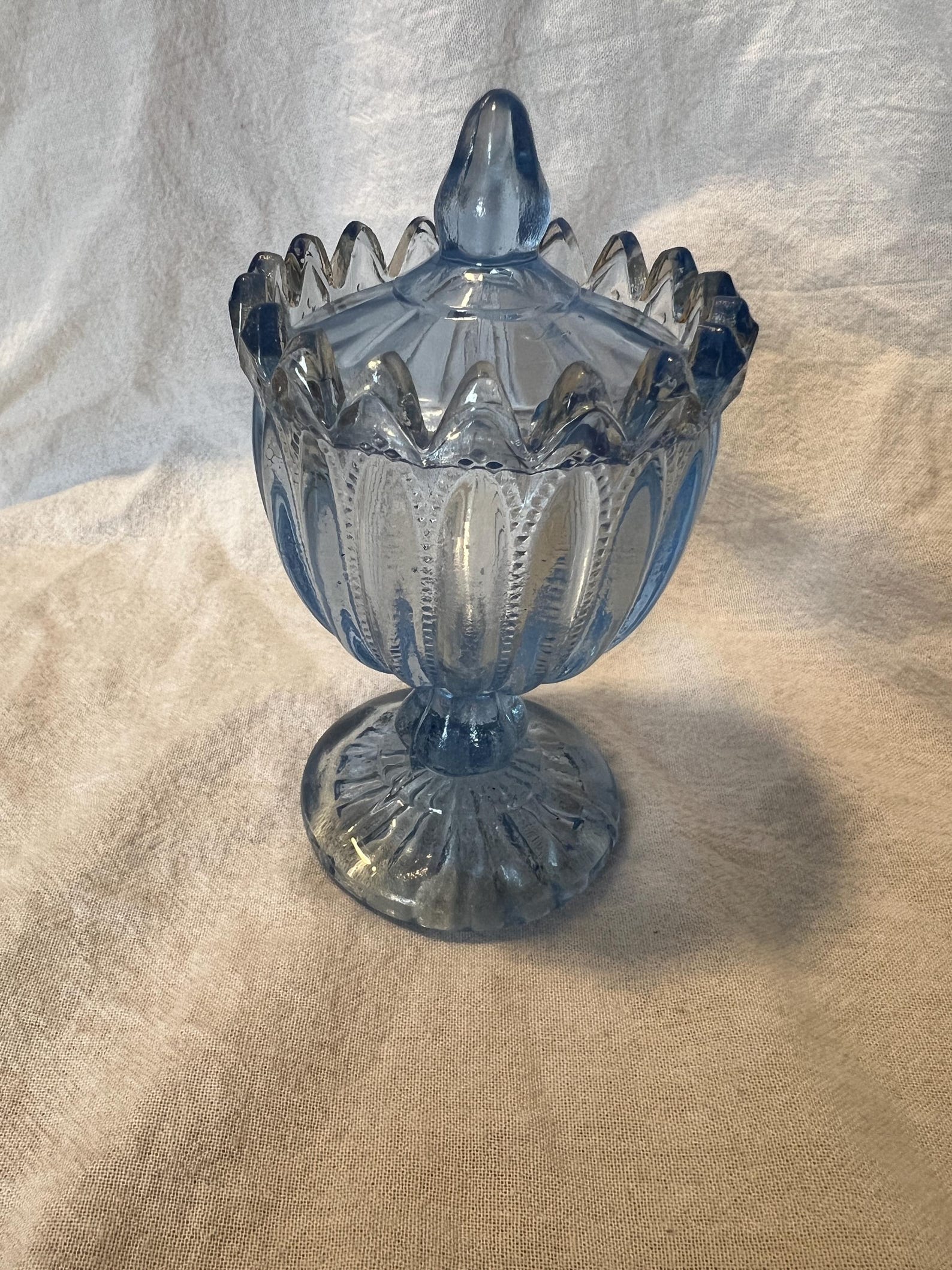 Portieux Vallerysthal - Blue Opaline Glass - VINTAGE! - Glass Jam Jar With Lid - Etsy