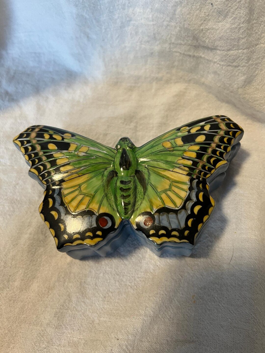 FABIENNE JOUVIN Tozai Home Ceramic Butterfly Trinket Box - VINTAGE - Etsy