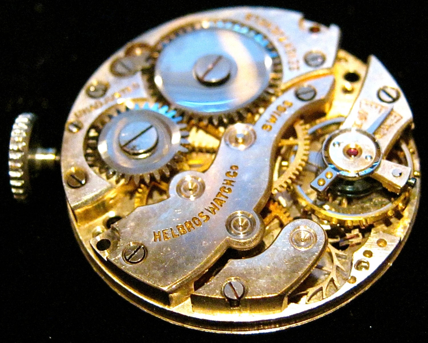 Handsome & Rare Vintage 1930's 'helbros' Digital/direct Read/jump Hour ...