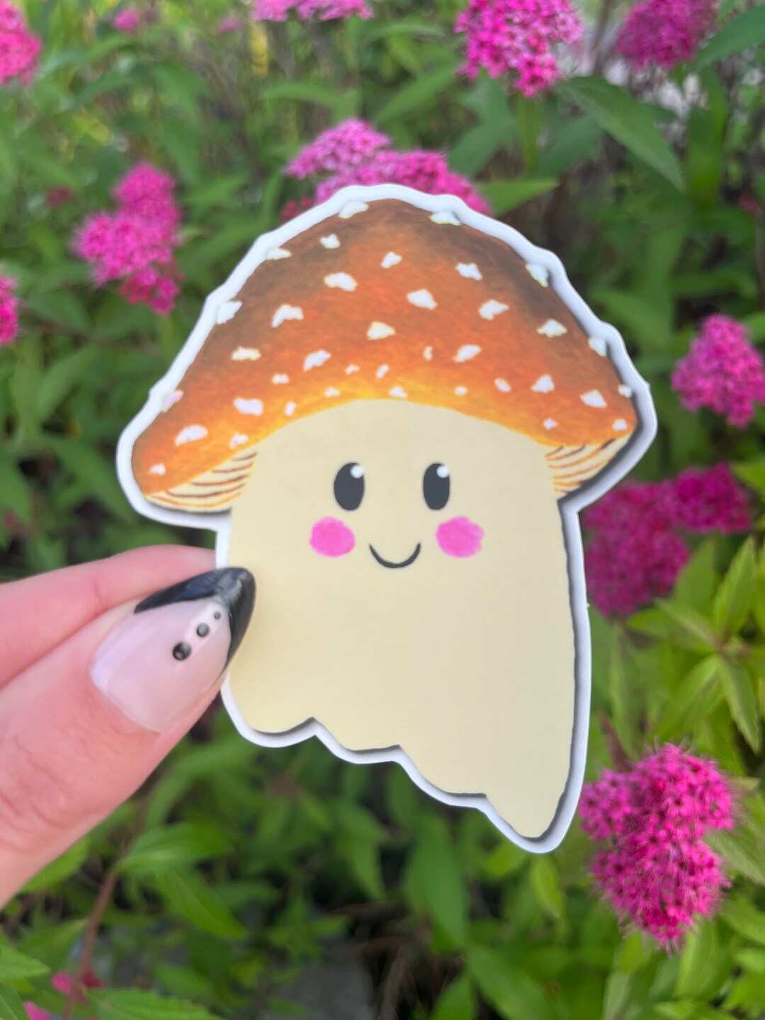 Mushroom Ghost Sticker, Cottagecore Decal, Fungi Sticker, Toadstool ...