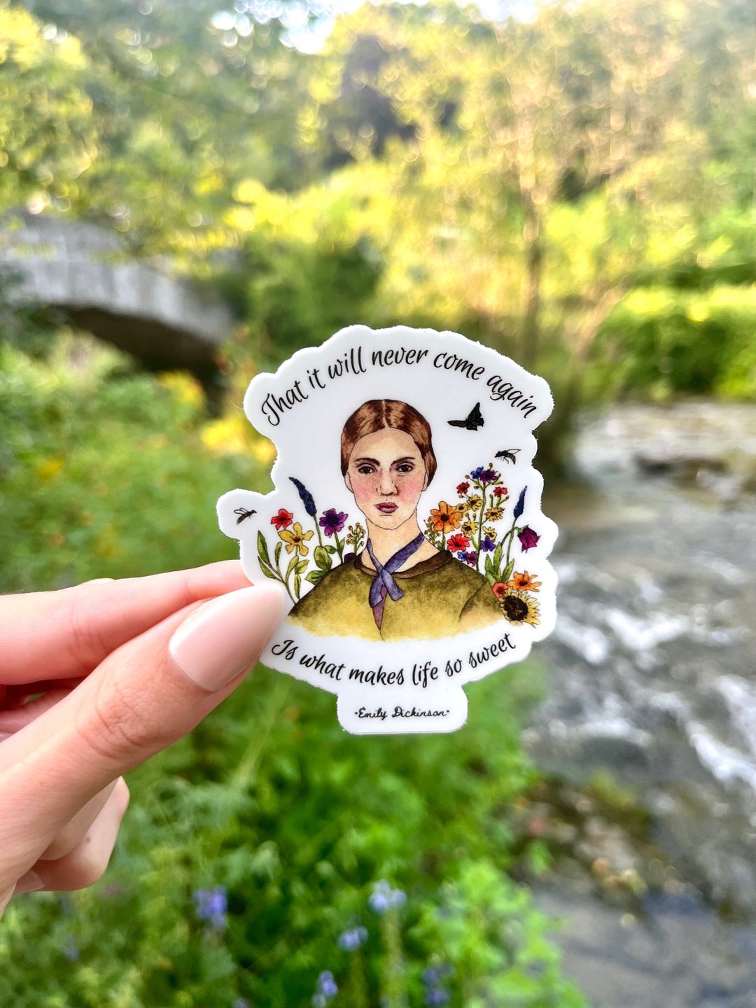 Emily Dickinson Sticker, Poetry Quote Decal, Inspirational Poet Art ...