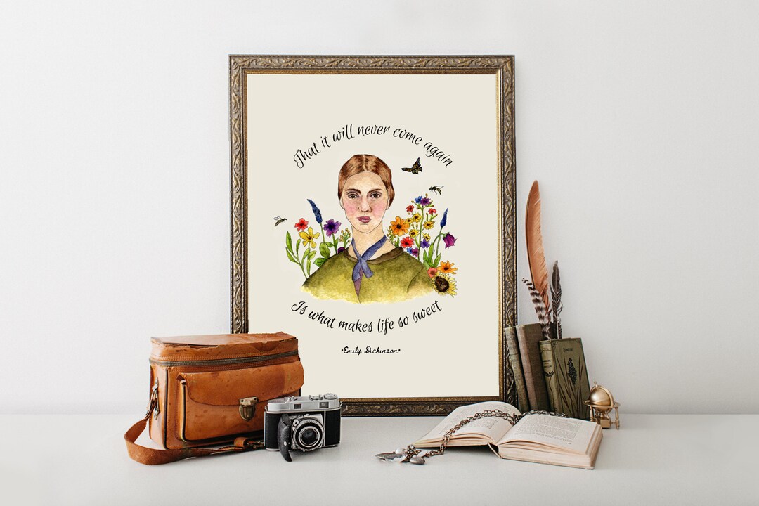 Emily Dickinson Art Print, Poetry Quote Poster, Inspirational Wall ...
