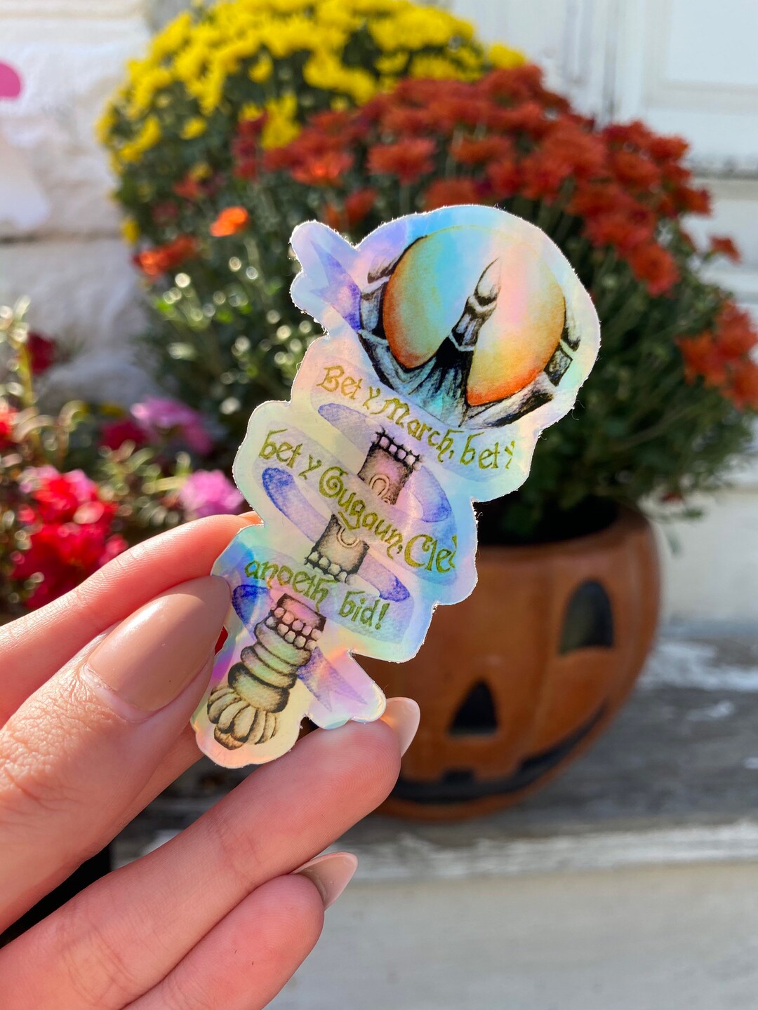 Halloweentown Talisman Sticker: Holographic Spooky Sticker - Etsy