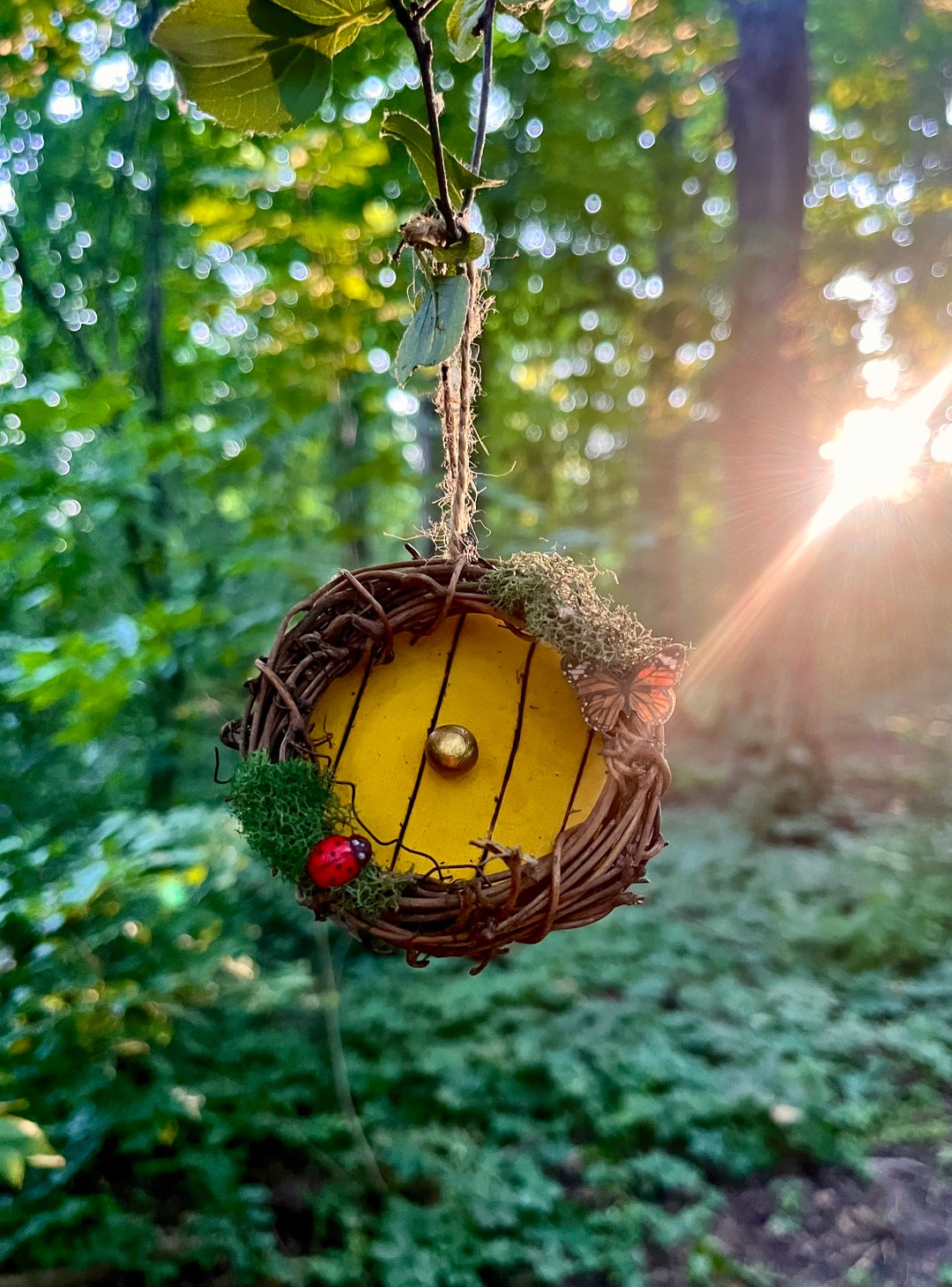 Fairy Door Ornament, Hobbit Hole Wall Hanging, Enchanted Hobbitcore ...