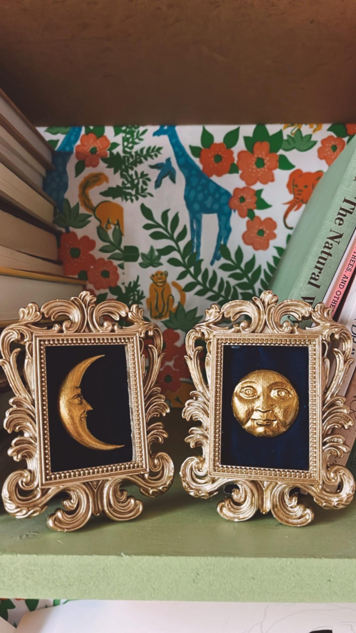 Whimsigoth Celestial Crescent Moon Frame Wall Hanging, Man in the Moon ...