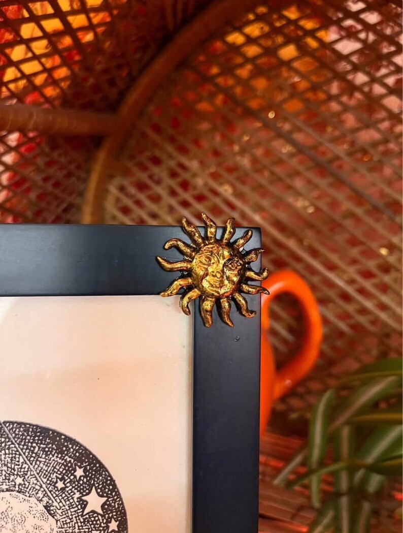 Whimsigoth Celestial Sun and Crescent Moon Frame Wall Hanging, Man in ...