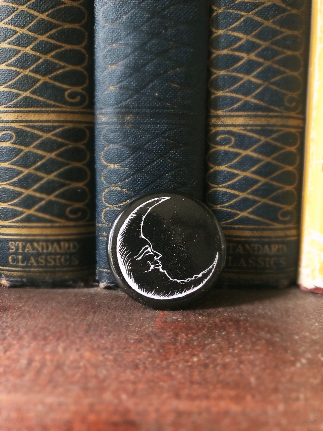 Vintage Celestial Moon Pin | Moon Face Pinback Button | Astrology Pins ...