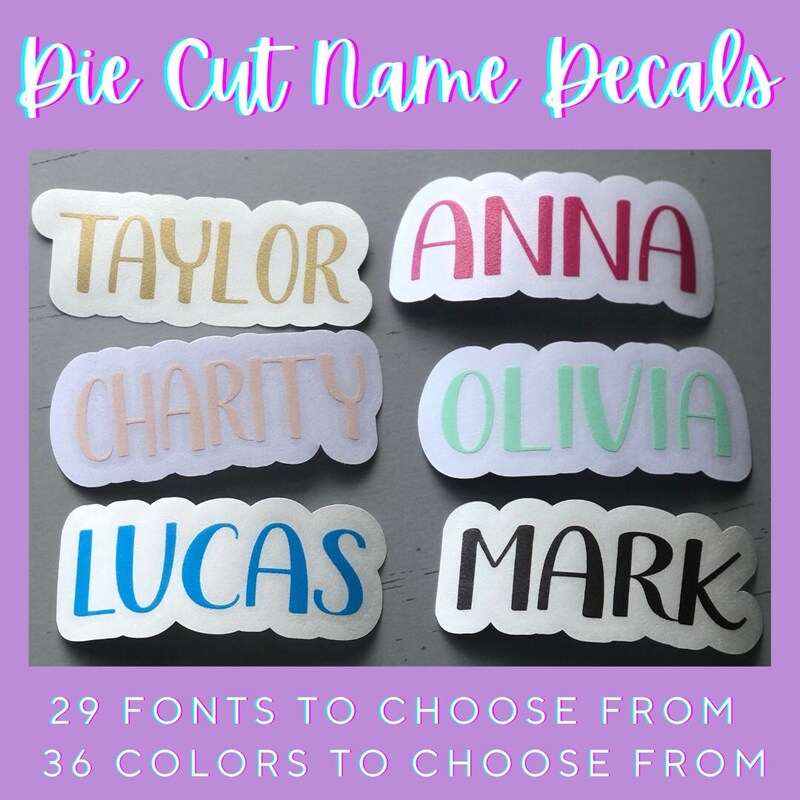 Vinyl Name Sticker - Etsy