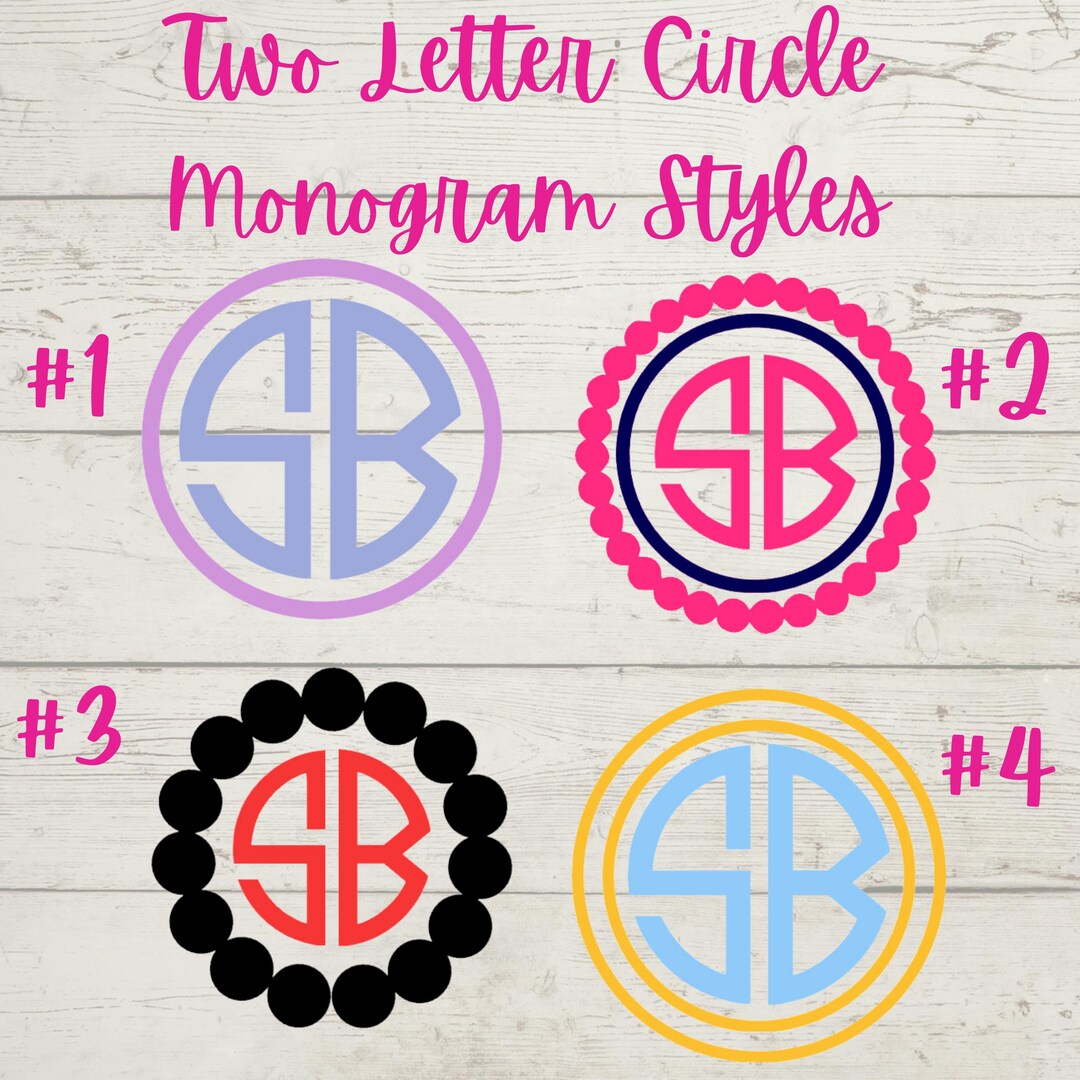 2 Letter Monogram Vinyl Decal, Car Monogram, Laptop Monogram Decal ...