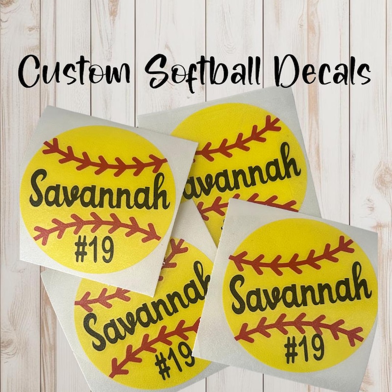 Softball Car Decal - Etsy