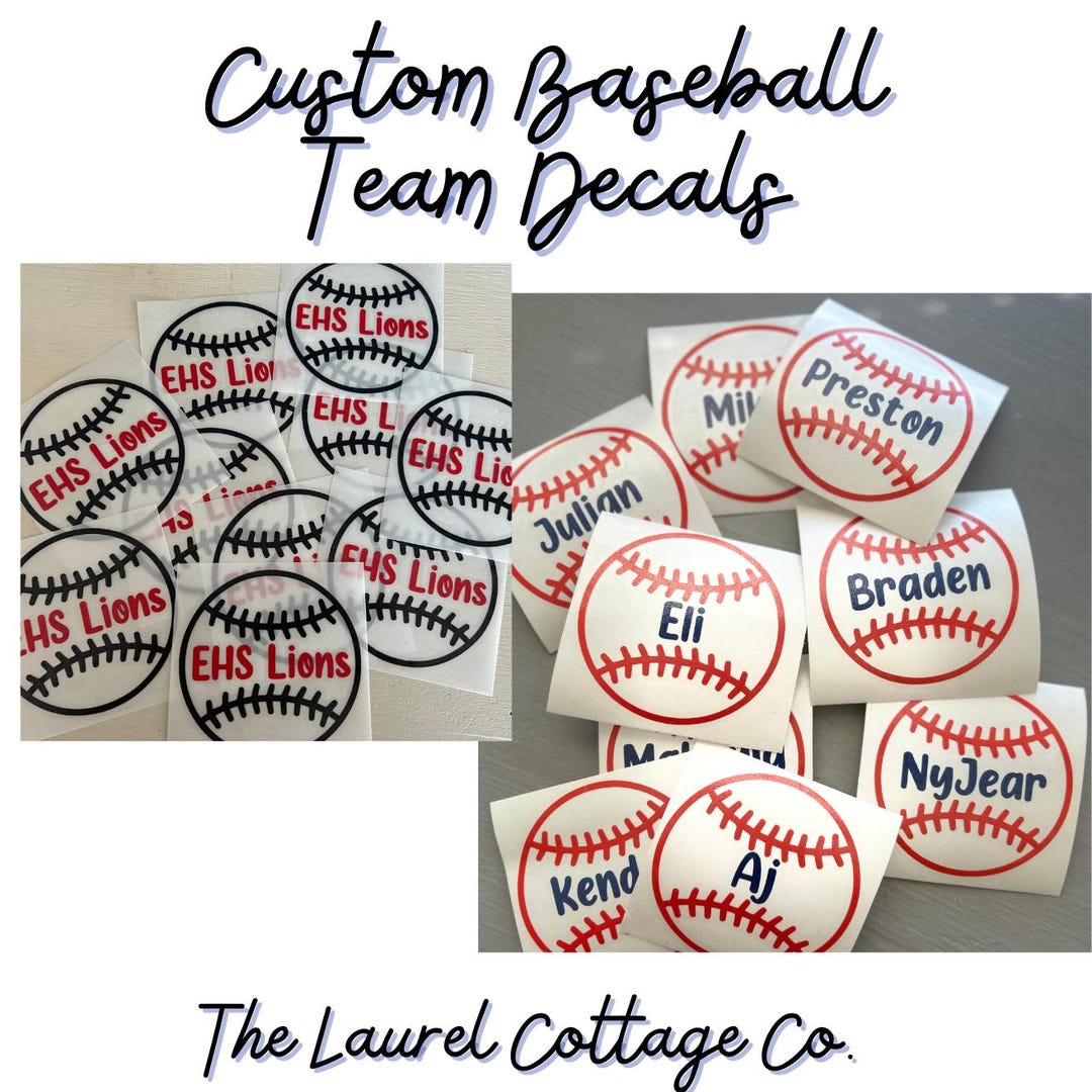 Personalized Baseball Decal, Baseball Player Name Sticker, Baseball ...