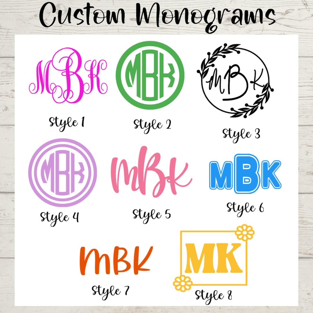 Custom Vinyl Monogram Decal | Car | Tumbler | Laptop | Phone | Opal ...