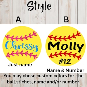 Personalized Softball Decal, Softball Player Decal With Name, Softball ...