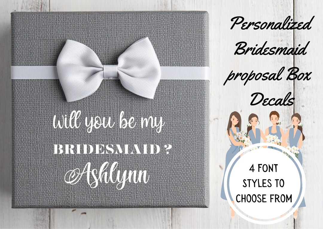 Personalized Bridesmaid Proposal Box Decal,bridesmaid Decal, Bridesmaid ...