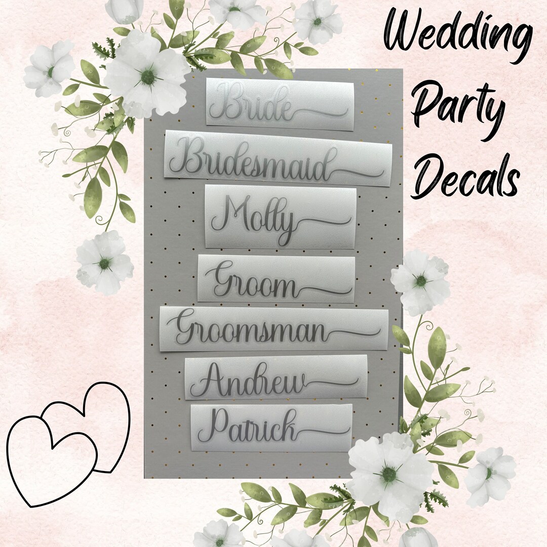 Handwritten Script Wedding Party Decals, Bridesmaid Proposal Box ...