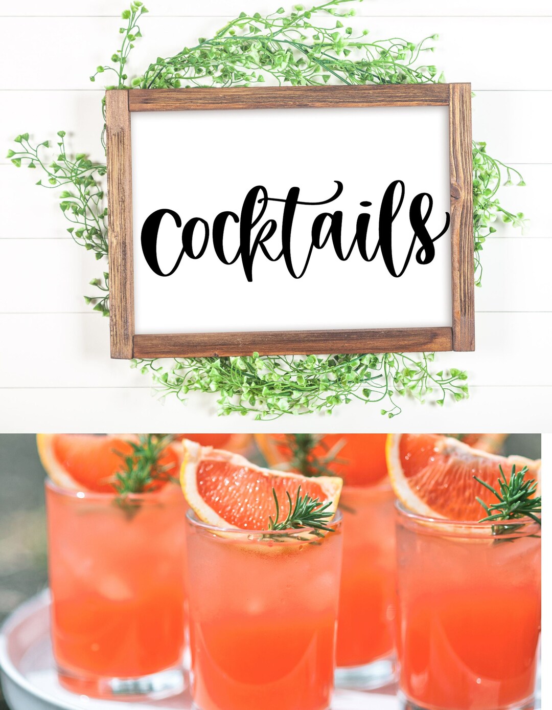 Cocktails Decal for Wedding Sign Custom Vinyl Cocktail Sign - Etsy