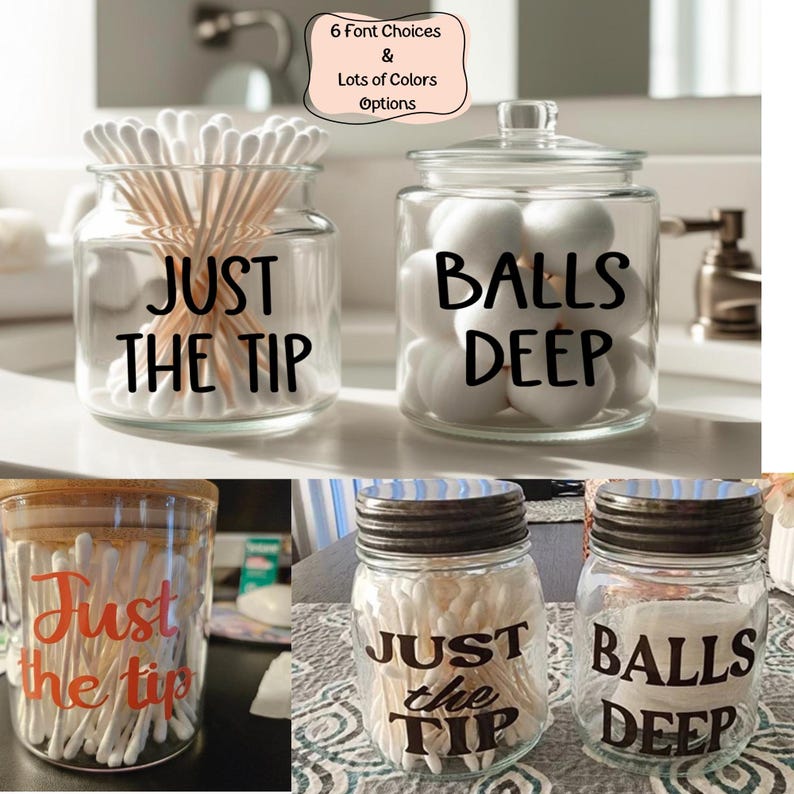 Funny Bathroom Vinyl Decals, Adult Humor Bathroom Labels, Just the Tip ...