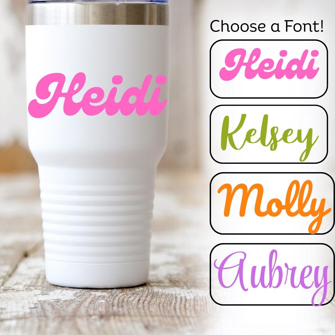 Yeti Vinyl Name Decal, Custom Name or Word Stickers, Water Bottle Name ...