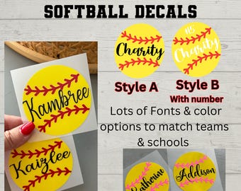 Personalized Softball Vinyl Decal, 3x4 Sticker, Personalize Number - Etsy
