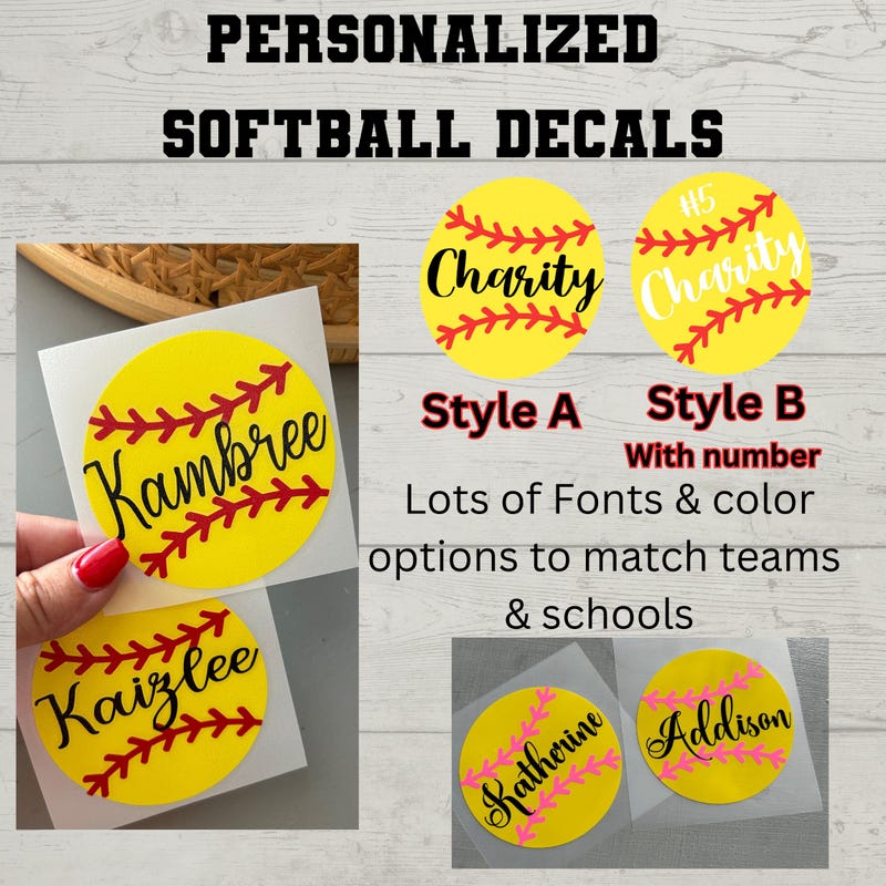 Softball Car Decal - Etsy