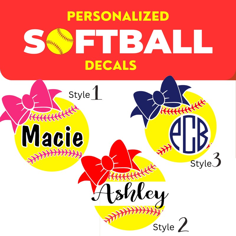 Softball Decal - Etsy