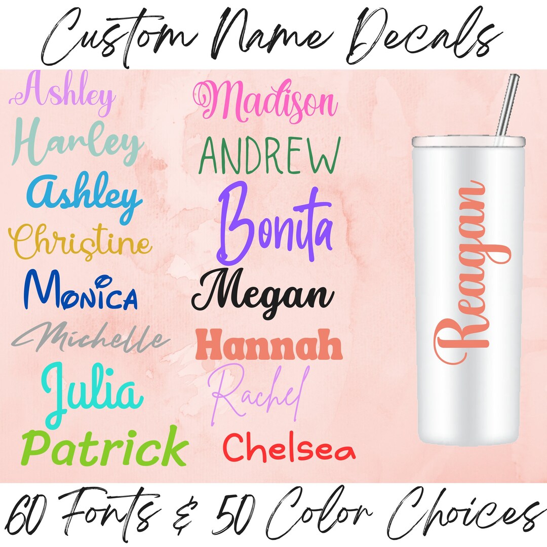 Custom Name Decals Personalized Vinyl Name Stickers Decals - Etsy
