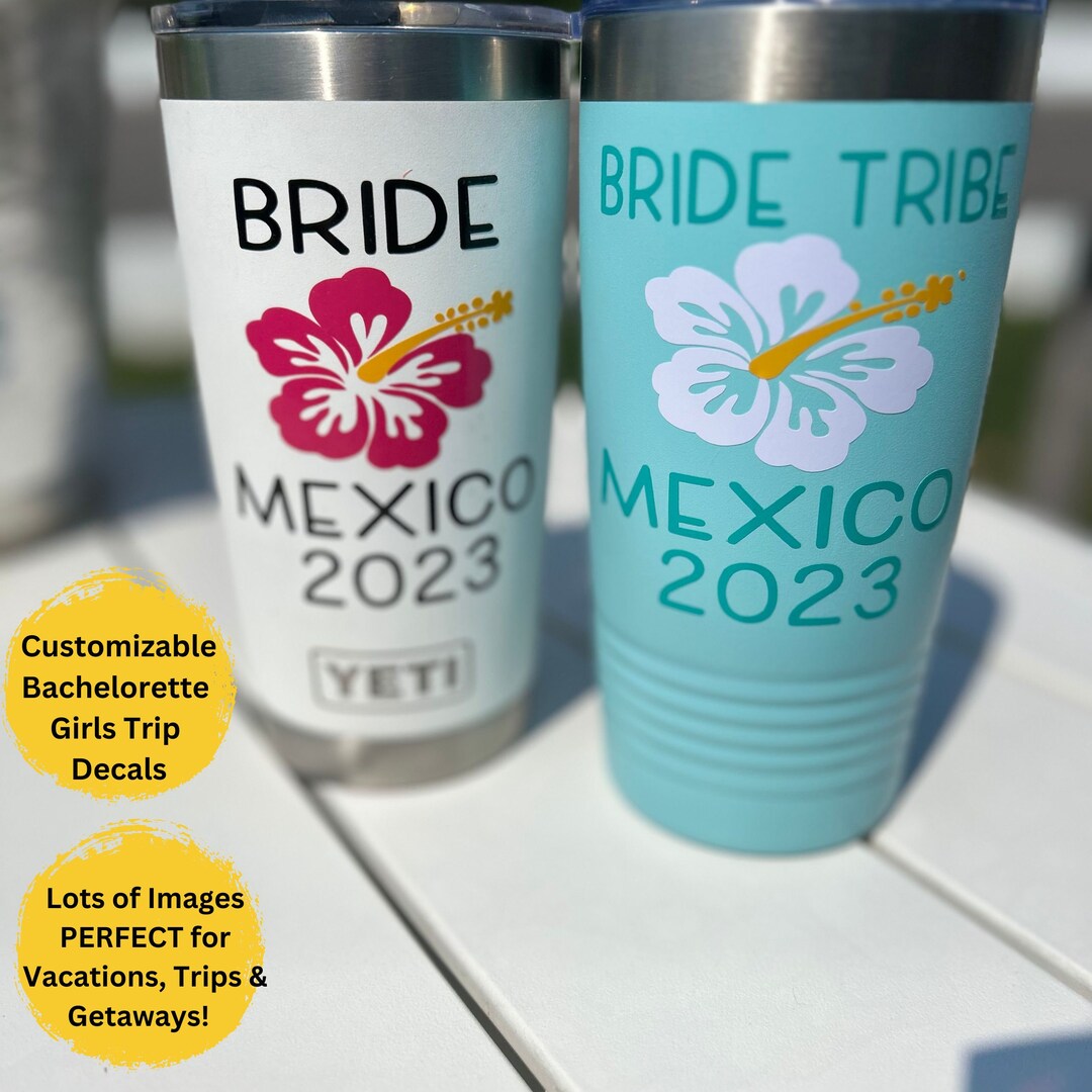 Custom Bachelorette Trip Decal, Personalized Vacation Stickers, Girls ...
