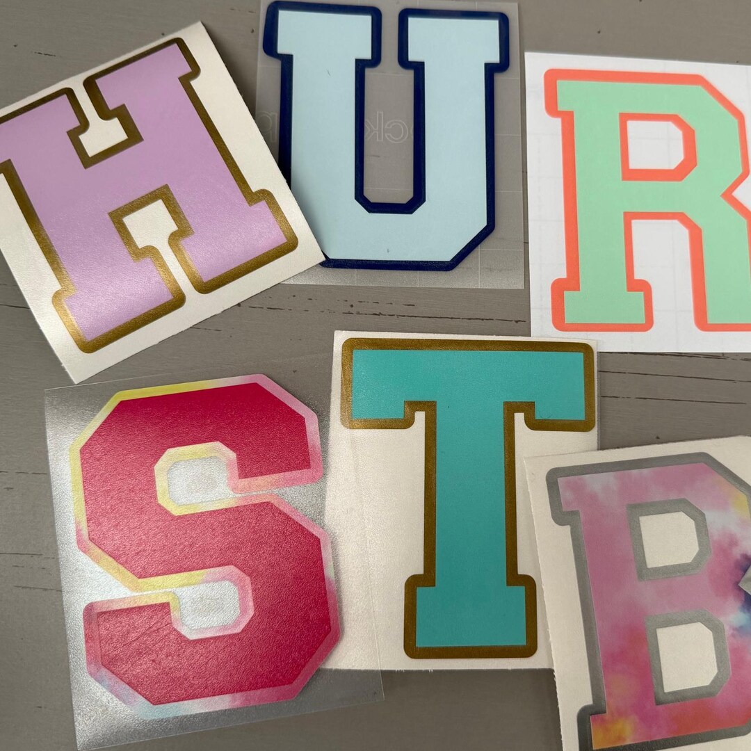 Large 2 Color Initial Sticker, Monogram Varsity Decal, Waterproof Vinyl ...