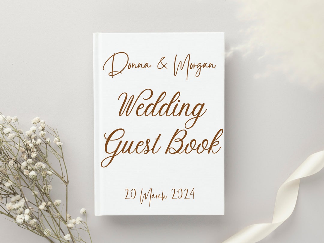 Personalized Gold Foil Wedding Book Decal, Custom Name Date Wedding ...