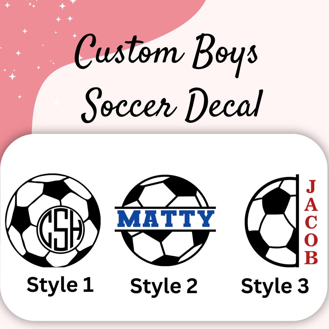 Custom Boys/unisex Soccer Decal, Soccer Player Decal With Name, Soccer ...