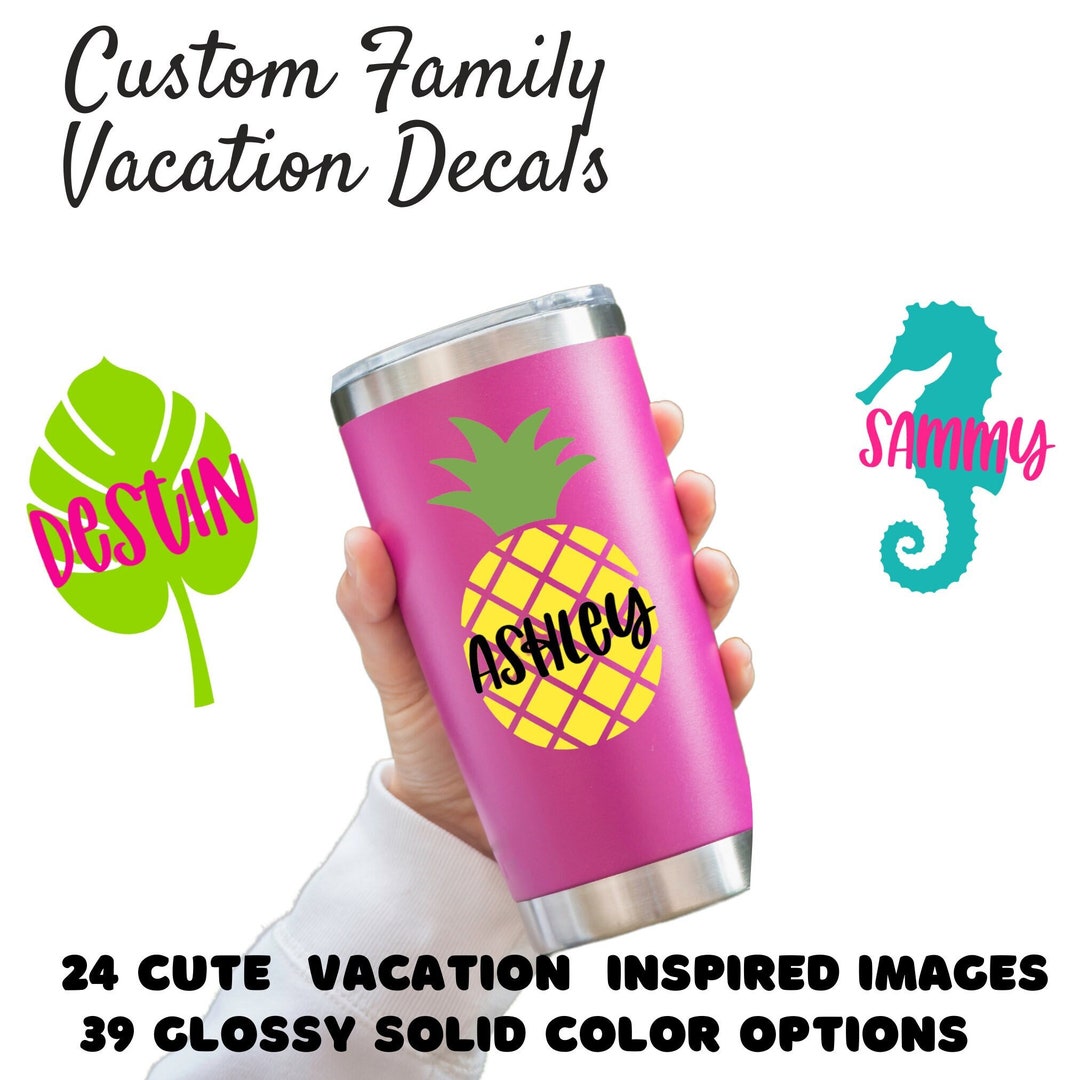 Custom Family Vacation Vinyl Decals, Personalized Vacation Stickers ...