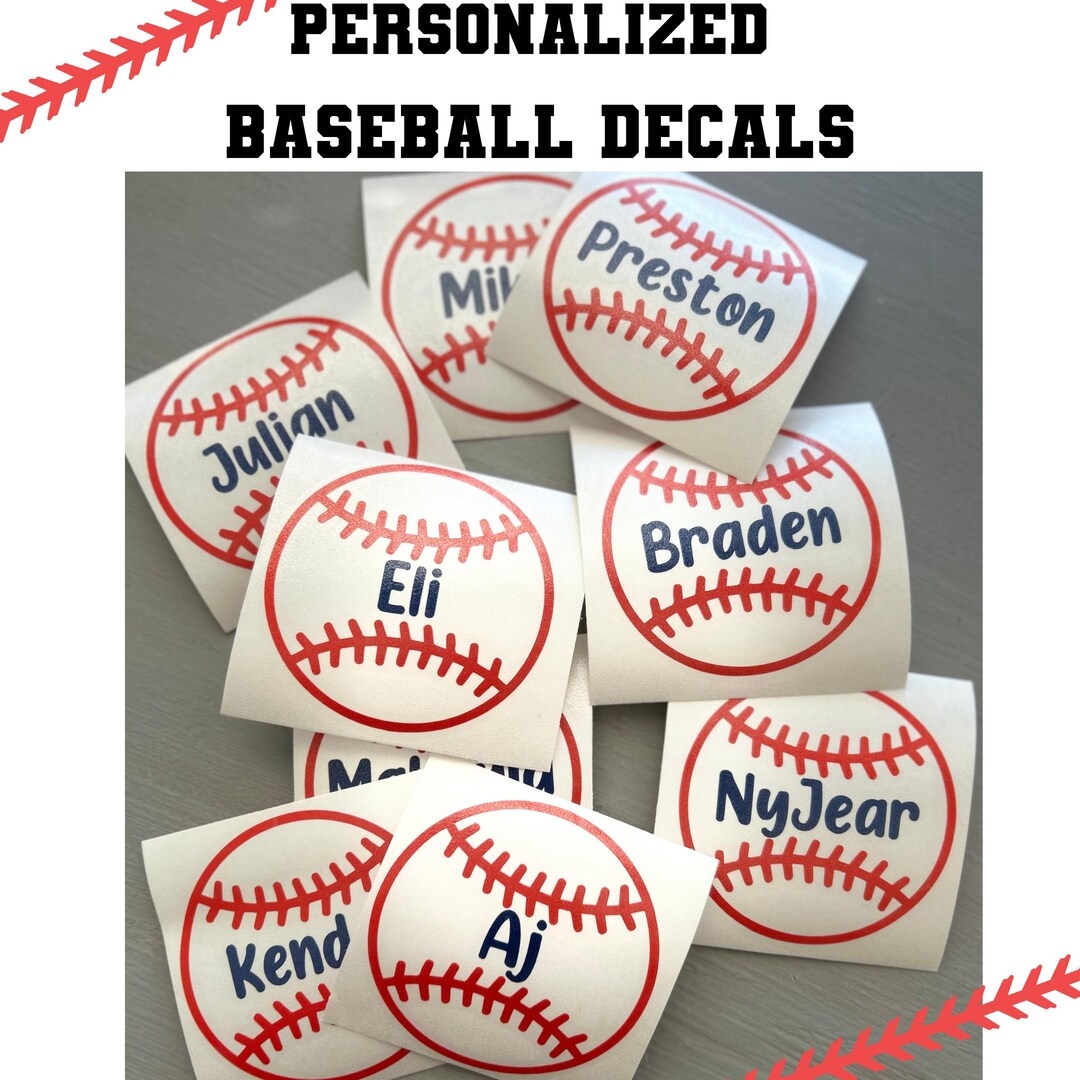 Personalized Baseball Decal, Team Baseball Tumbler Sticker, Custom ...