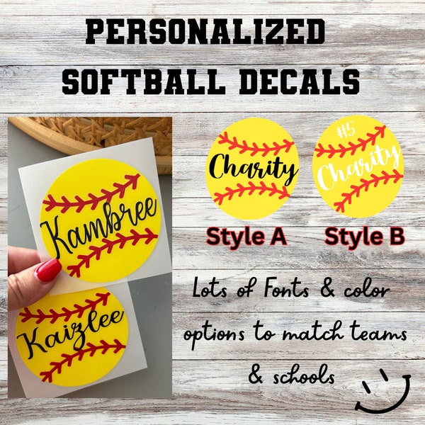 Softball Decal - Etsy