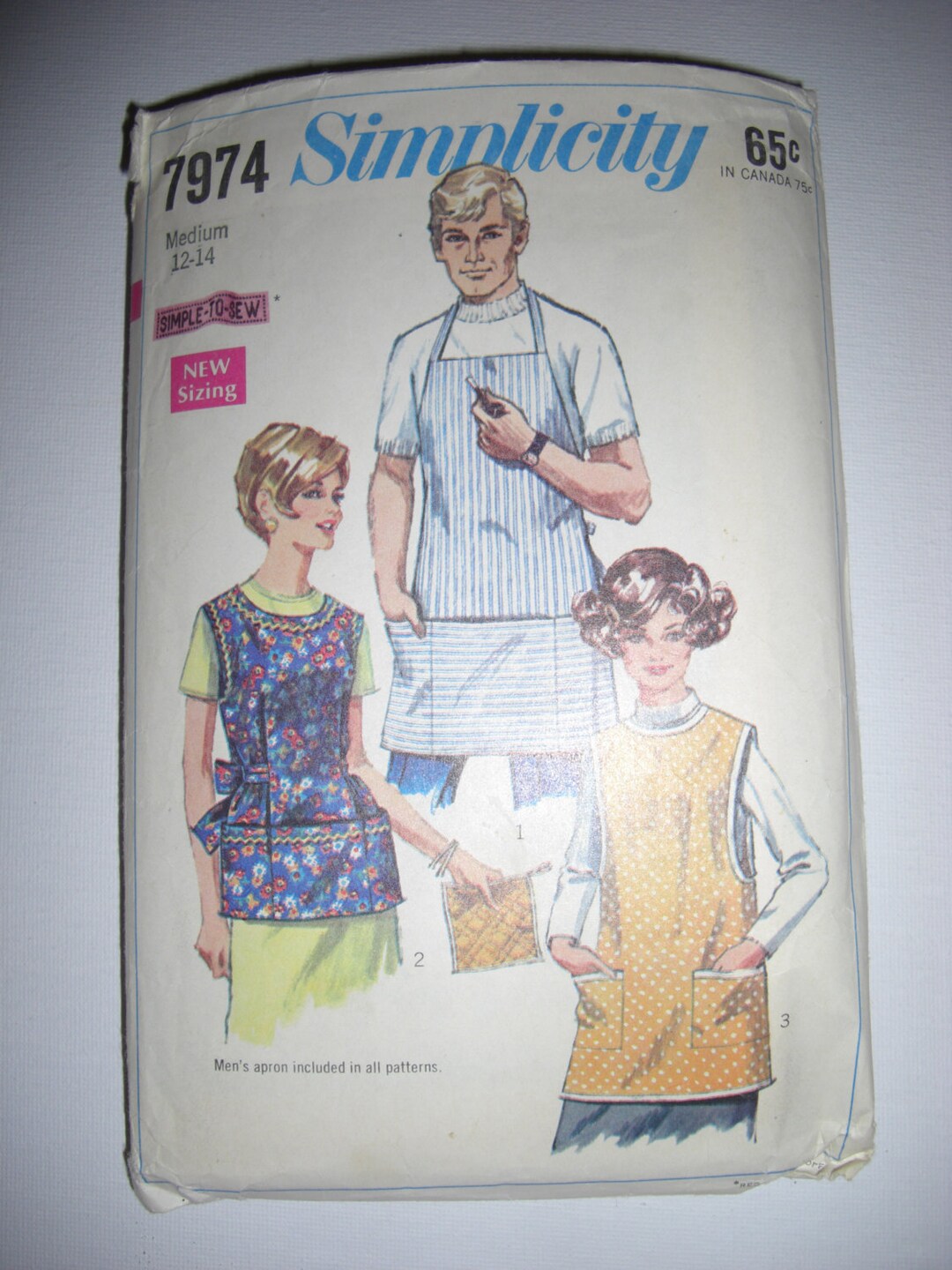 Vintage Apron Sewing Pattern Simplicity 7974 - Etsy Canada