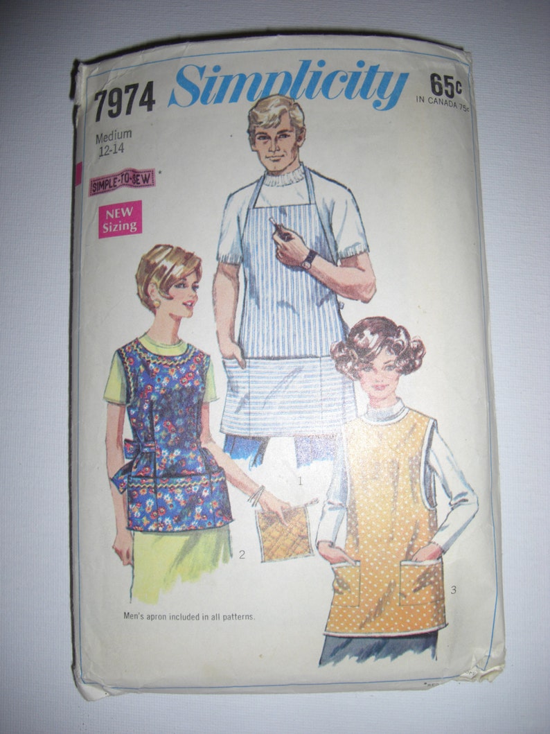 Vintage Apron Sewing Pattern Simplicity 7974 - Etsy Canada