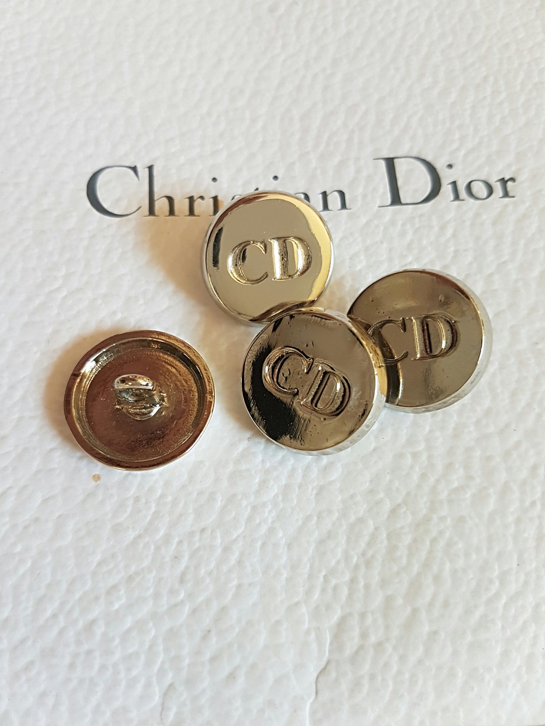 Christian Dior,cd,dior,siver Tone,buttons, 6 Buttons - Etsy