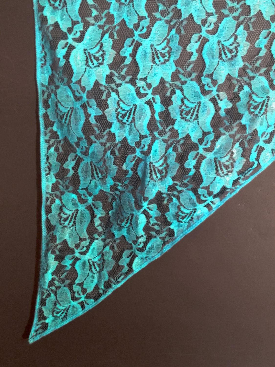 Lace Scarf Turquoise Triangle Kerchief - Etsy