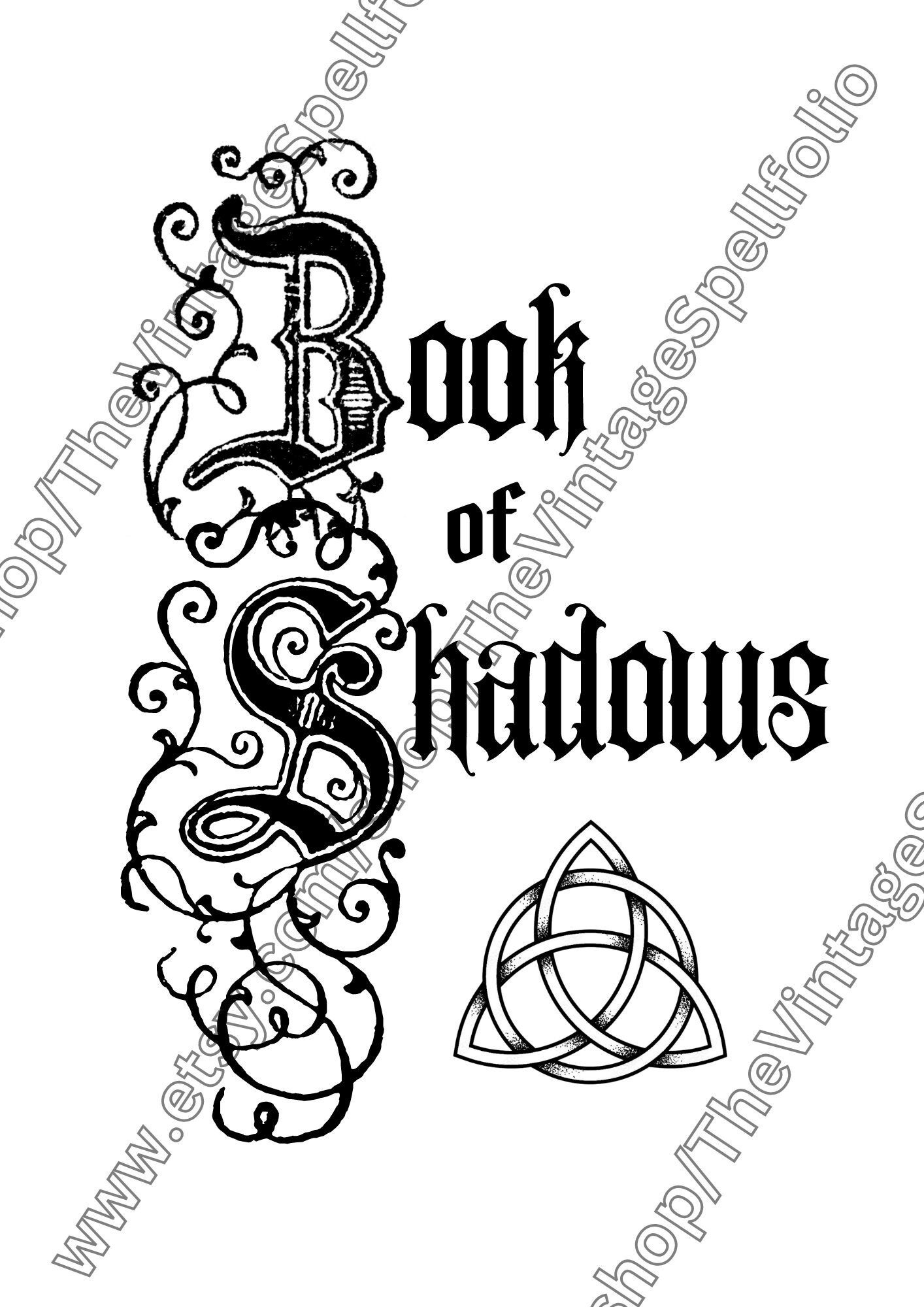 Vintage Book of Shadows - TITLE PAGE (single Page) - Printable Download ...
