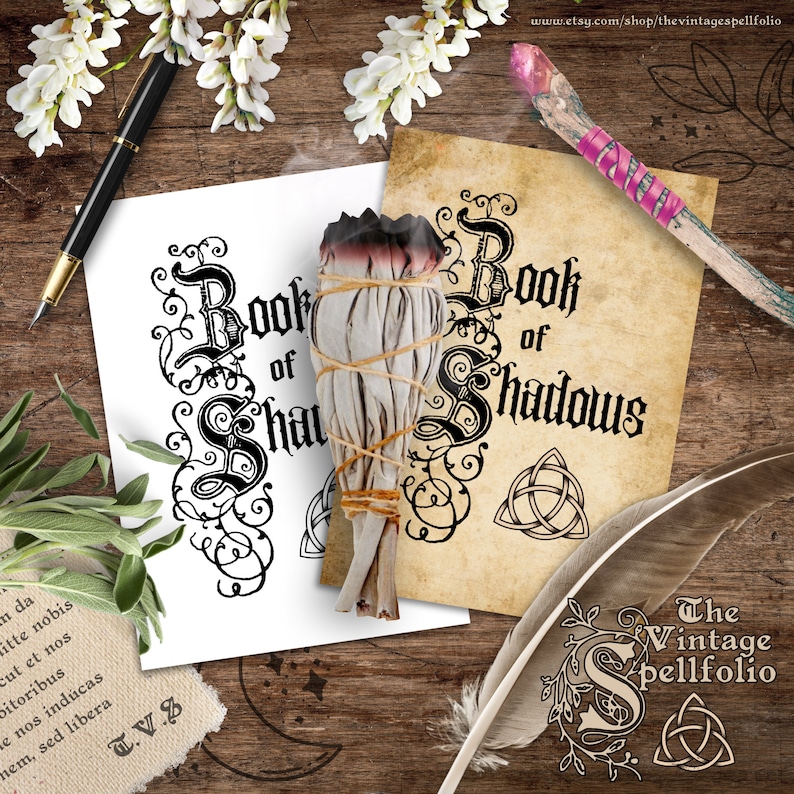 Vintage Book of Shadows - TITLE PAGE (single Page) - Printable Download ...