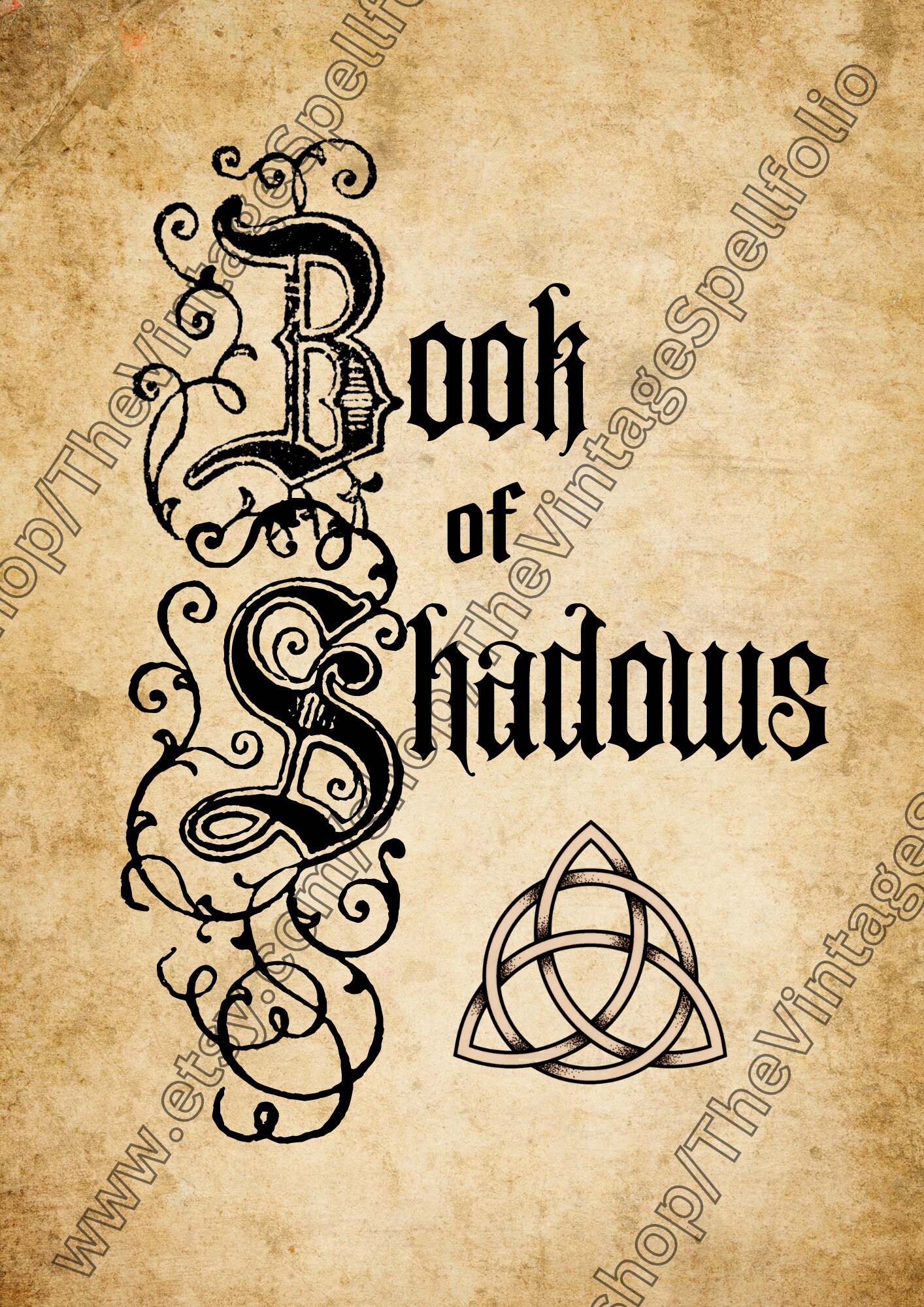 Vintage Book of Shadows - TITLE PAGE (single Page) - Printable Download ...