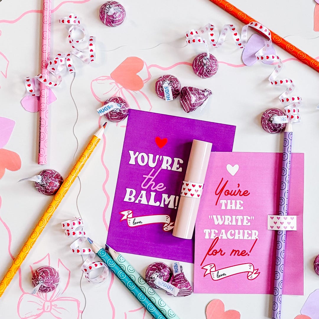 Printable Teacher's Valentine's Cards - Etsy