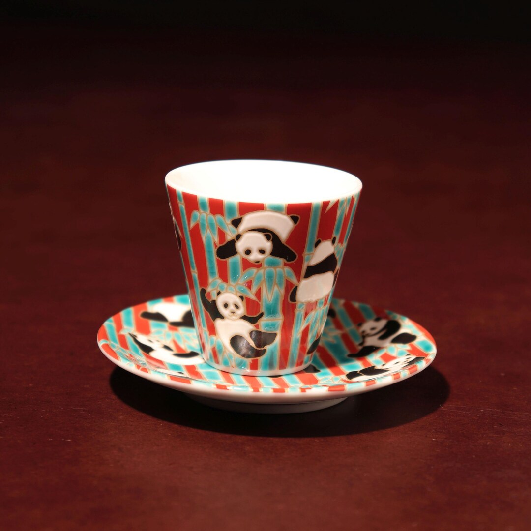 Japanese KUTANI Pottery Small Plate and Sake Cup Panda Made in Japan - Etsy