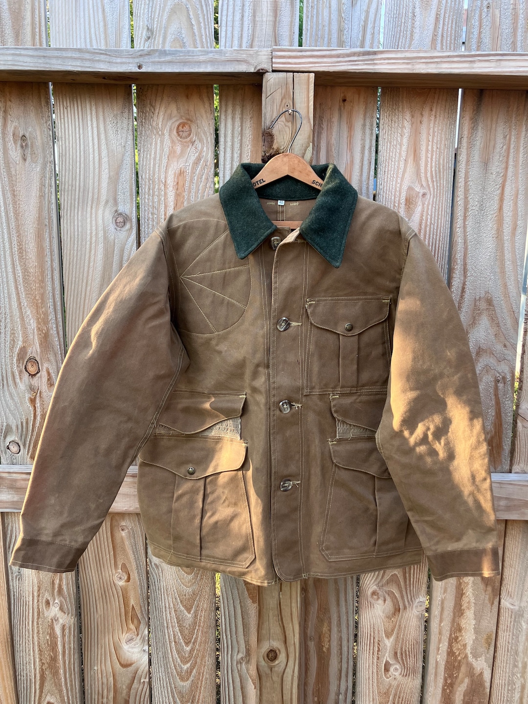 Vintage Filson Upland Tin Cloth Tan Waxed Canvas Jacket Size XL Made in ...